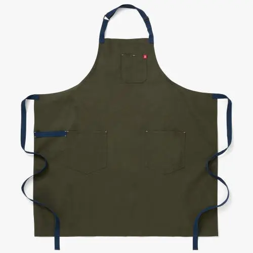 HEDLEY & BENNETT The Big Apron Green With Navy Straps
