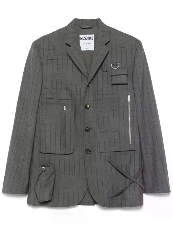 Moschino Graphic-print Pinstriped Blazer