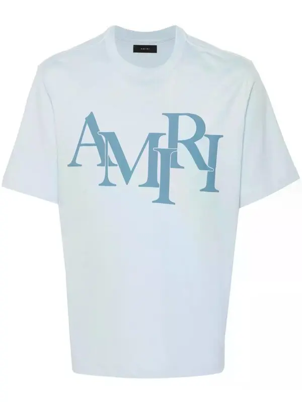 Amiri Staggered Tee Style : Amjyte1078 Cerulean