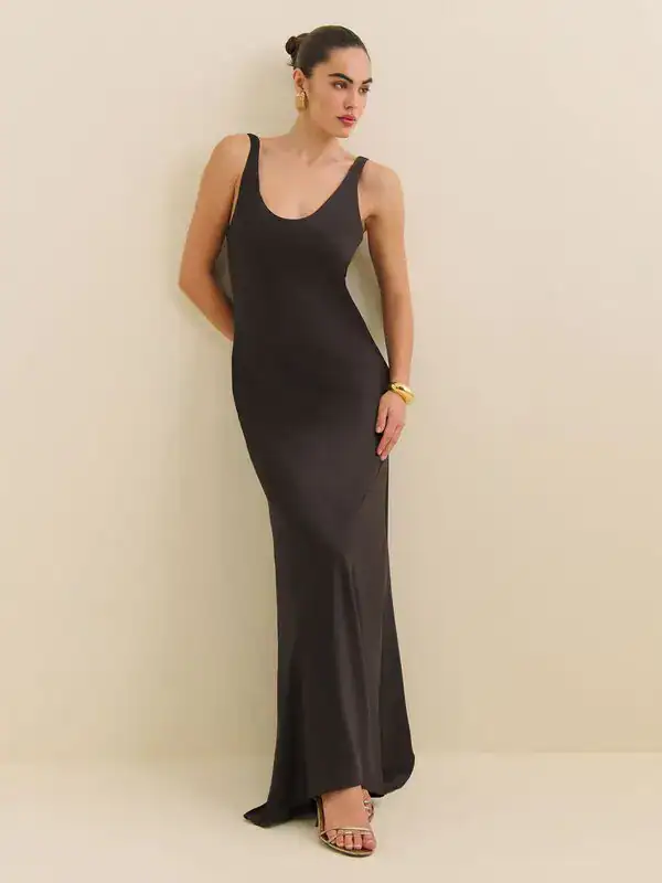 fitted lace wedding dress Aderyn Satin Corset Maxi Dress main image 0