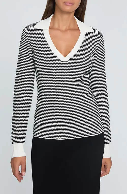 Elie Tahari Carlotta Split Neck Sweater