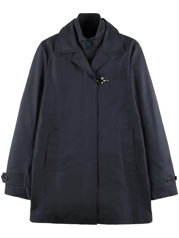 FAY Technical Poplin Morning Coat - Blue