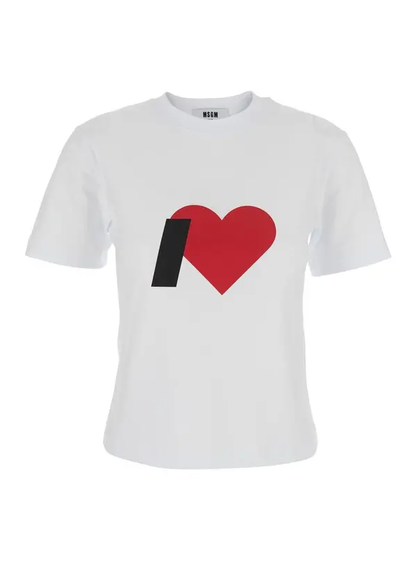 MSGM Crewneck T-shirt With Graphic