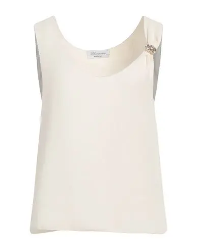 Blumarine Crepe Top With Appliqués - White