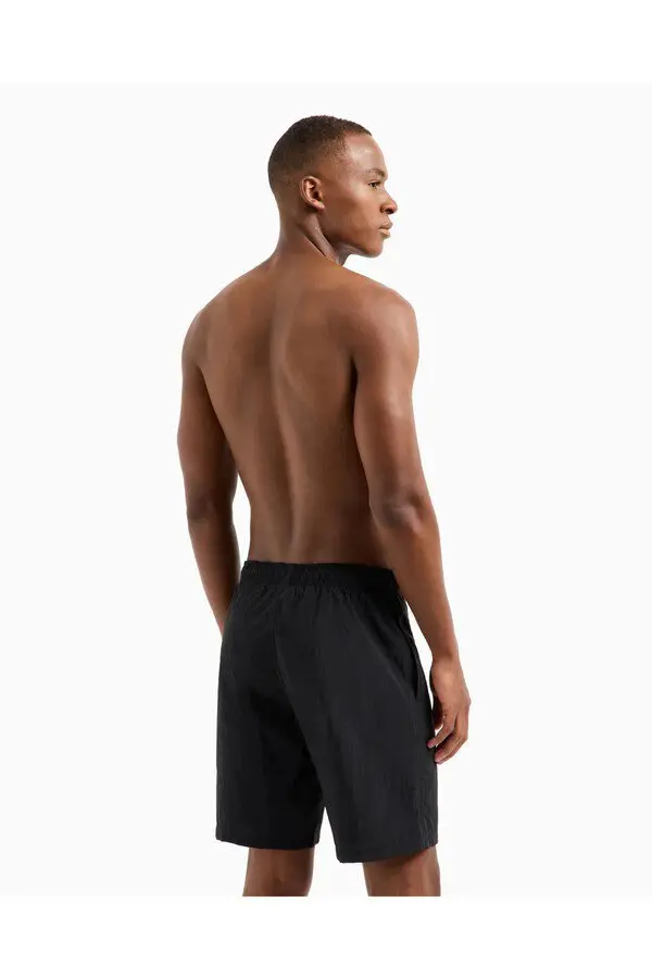 Emporio Armani Boardshorts Swimwear With Vertical Logo Embroidery