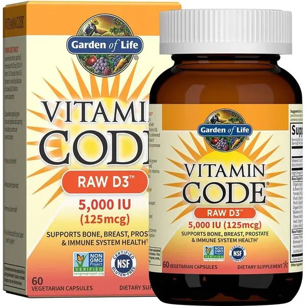 GARDEN OF LIFE Vitamin Code Raw D3 5000 60 Capsules