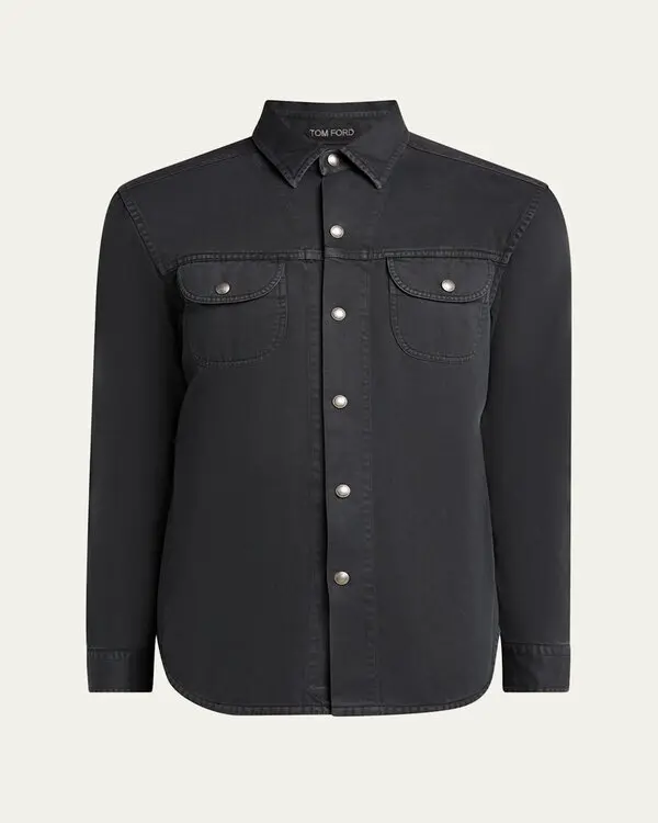TOM FORD Twill Snap-front Overshirt