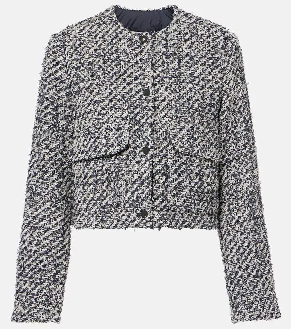 Moncler Dauphin Cropped Tweed Down Jacket