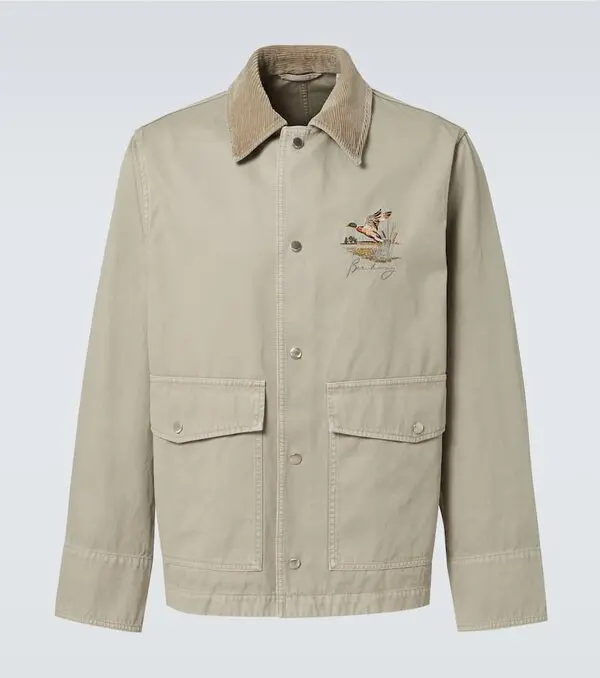 Burberry Embroidered Cotton Twill Field Jacket