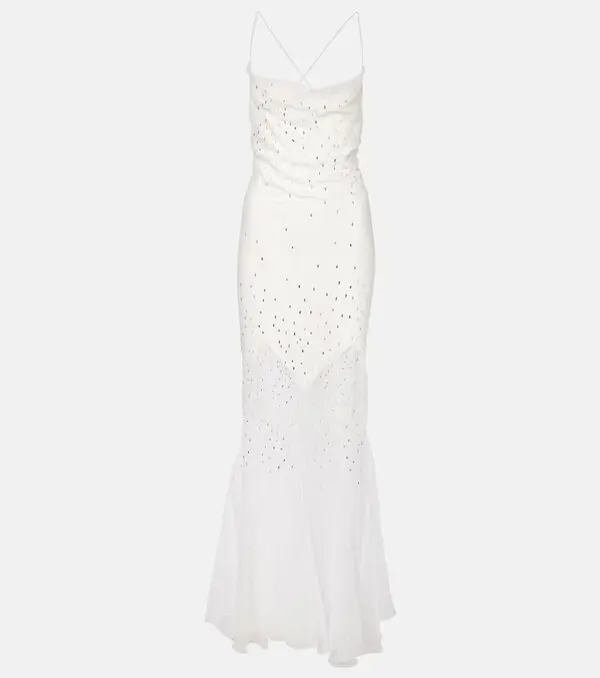 Rabanne Embellished Sheer Gown
