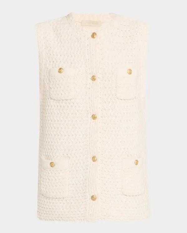 Vanessa Bruno Elisabeth Textured Knit Sleeveless Sweater - Ecru