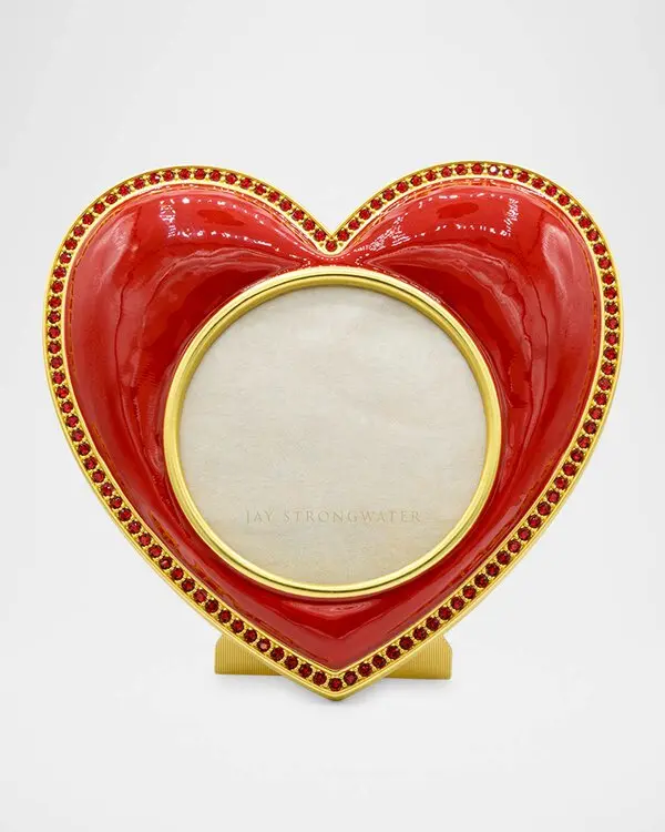 JAY STRONGWATER Chantal Ruby Heart Frame, 3" X 4