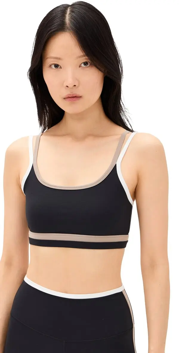 Splits59 Eva Rigor Double Strap Bra - Black/latte