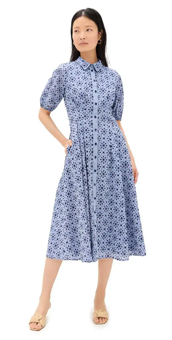 shoshanna embroidered dress Shoshanna Anamaria Dress In Peony main image 1