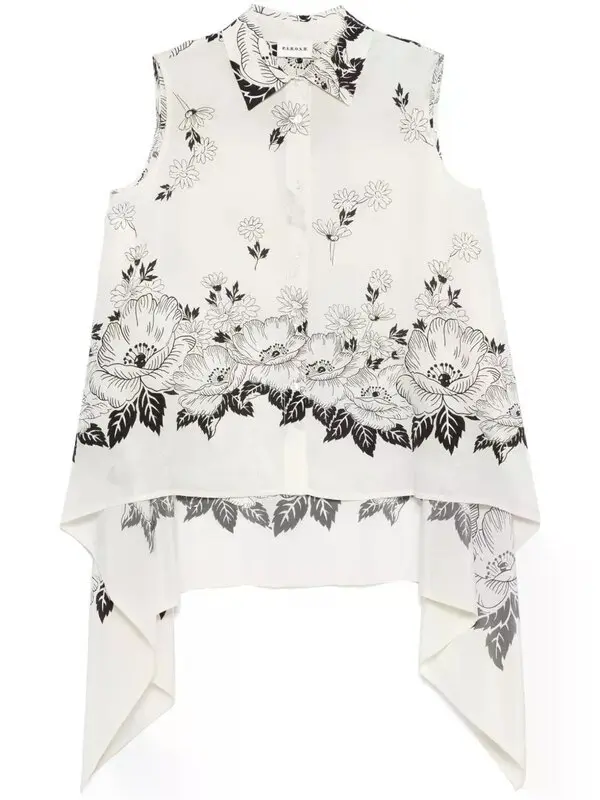 P.a.r.o.s.h Steven Floral-print Shirt - Neutrals