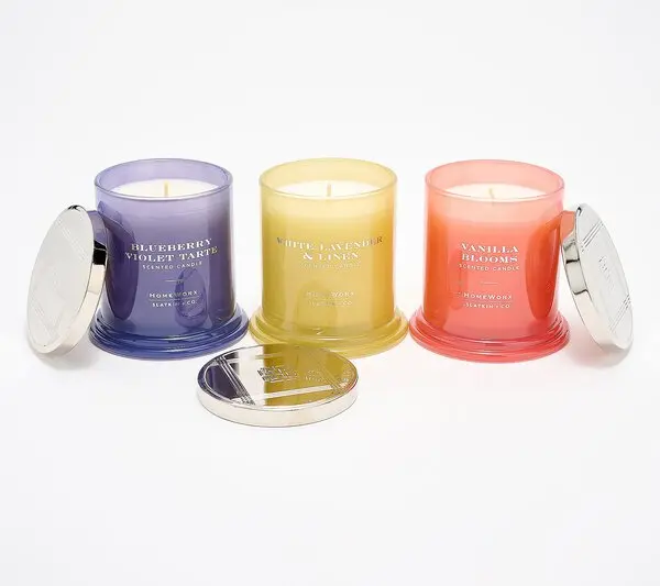 HOMEWORX BY SLATKIN + CO. S/3 8oz Signature Spring Candles
