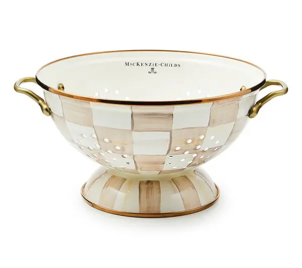 MACKENZIE-CHILDS Mocha Check Large Colander - One-color
