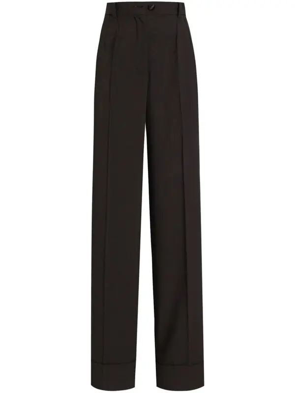 Dolce & Gabbana High Waisted Flared Trousers - Black