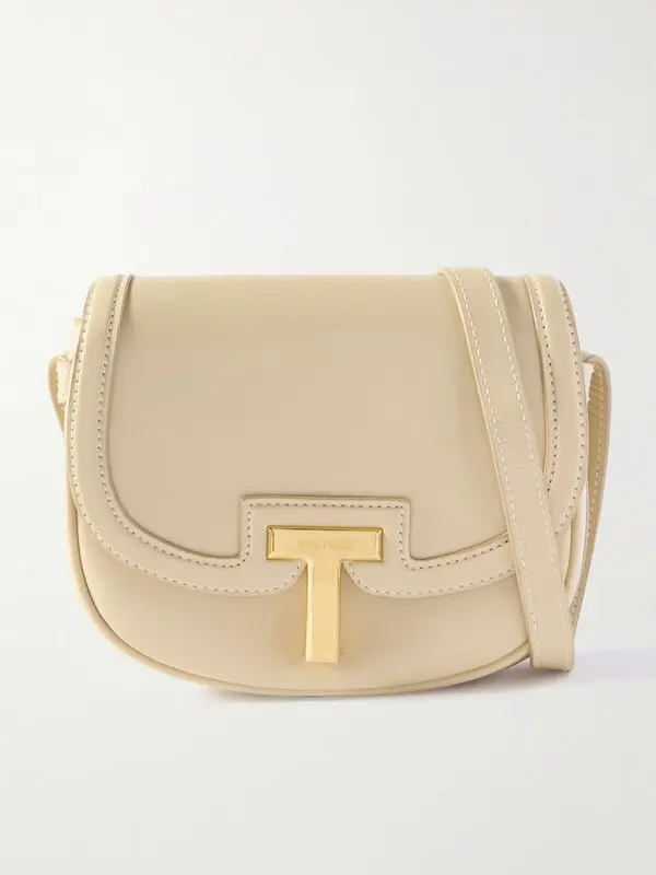 TOM FORD Wallis Leather Shoulder Bag - Neutrals