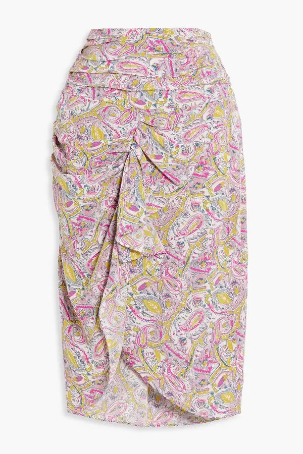 IRO PARIS Tamio Printed Silk-crepe Skirt