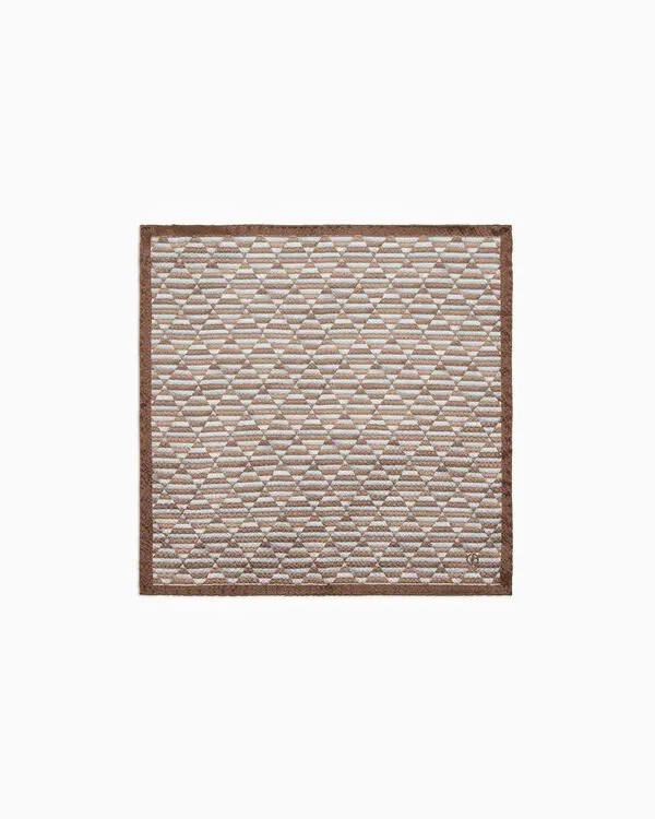 Giorgio Armani Printed Silk Pocket Square - Camel