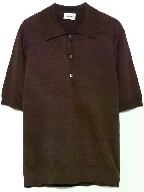 P.a.r.o.s.h Fine-knit Polo Top - Brown