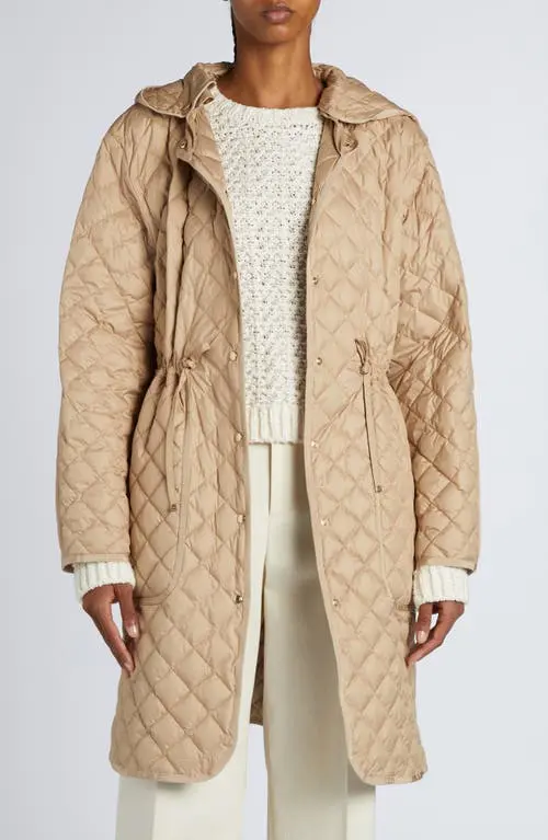 Moncler Etelan Long Down Parka - Beige