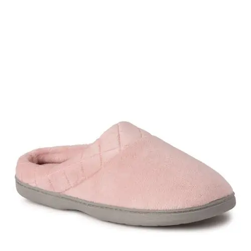DEARFOAMS Darcy Quilted Cuff Velour Clog Slipper - Pale Mauve