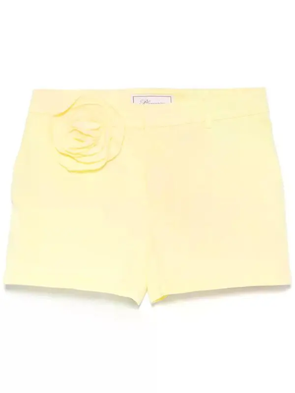 Blumarine Floral-appliqué Shorts - Yellow