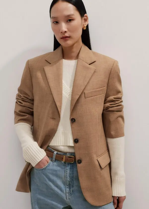 ME+EM Oversized Blazer - Biscuit