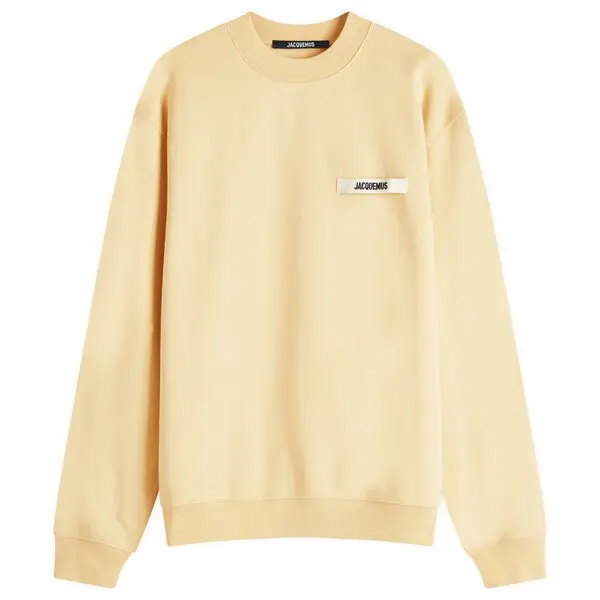 Jacquemus Grosgrain Patch Logo Sweatshirt - Light Beige 2
