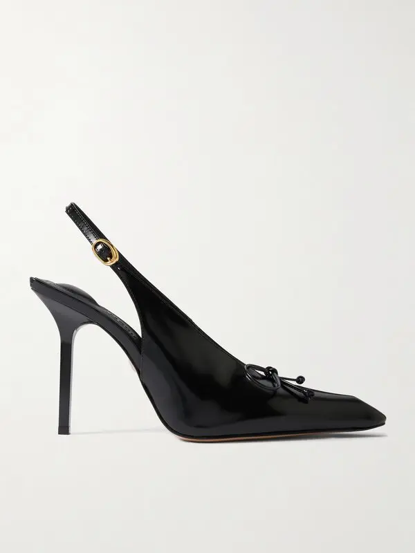 Jacquemus Cubisto Leather Slingback Pumps - Black