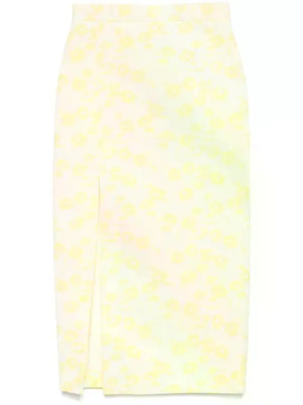 MSGM Floral-jacquard Midi Skirt