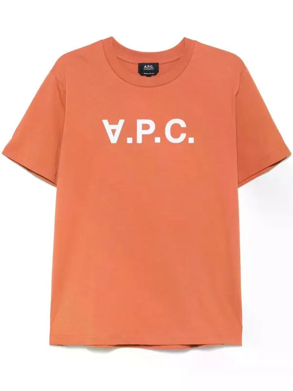 A.p.c. Flocked-logo T-shirt - Orange
