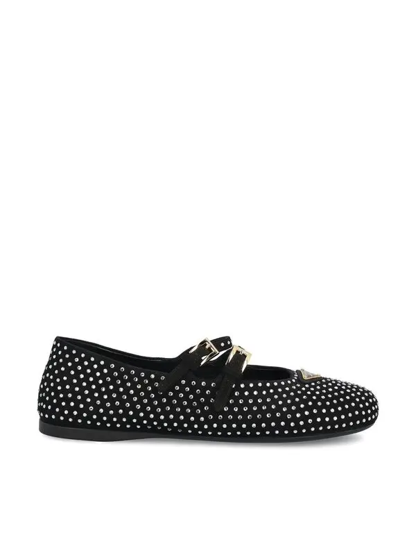 Prada Embellished Suede Loafers - Cristal