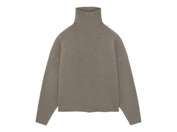 Fear Of God Essentials Heavy Waffle Turtleneck - Heather Gray