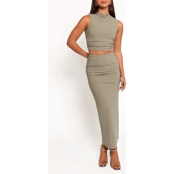 PETAL & PUP Mattie Mesh Crop Top And Maxi Skirt Set