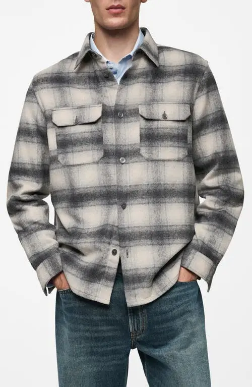 Mango Plaid Overshirt With Pockets