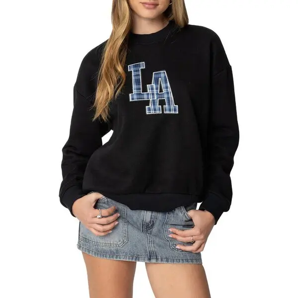 EDIKTED L.a. Appliqué Graphic Sweatshirt