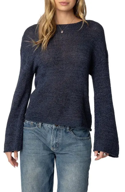 EDIKTED Drop Shoulder Sweater - Navy