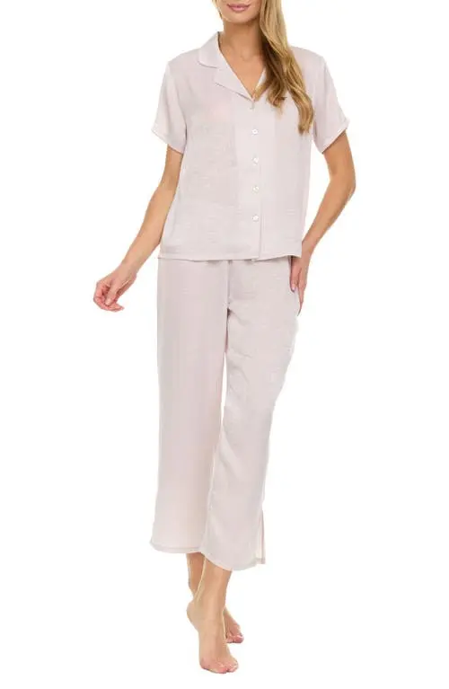 Flora Nikrooz Laurena Sandwashed Charmeuse Capri Pajamas - Beige