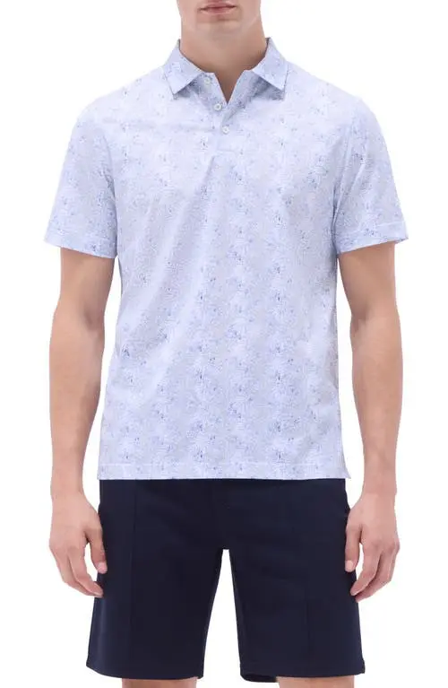 Bugatchi Victor Ooohcotton® Leaf Print Polo - Sand