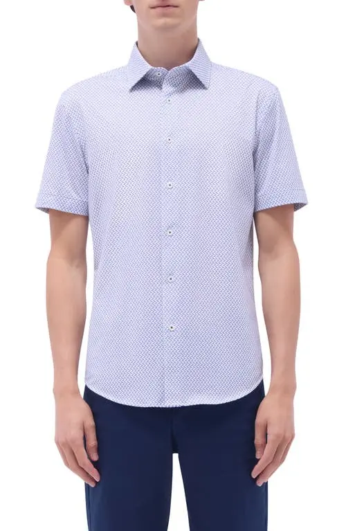 Bugatchi Miles Ooohcotton® Bird Print Short Sleeve Button-up Shirt