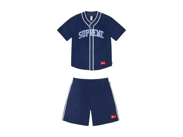 Supreme Polartec Baseball Jersey & Short Set - Navy | Editorialist