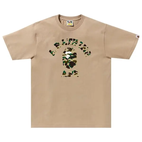 BAPE 1st Camo College Tee 'beige/yellow - Tan