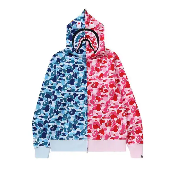 A Bathing Ape Abc Camo Crazy Shark Full Zip Hoodie - Blue