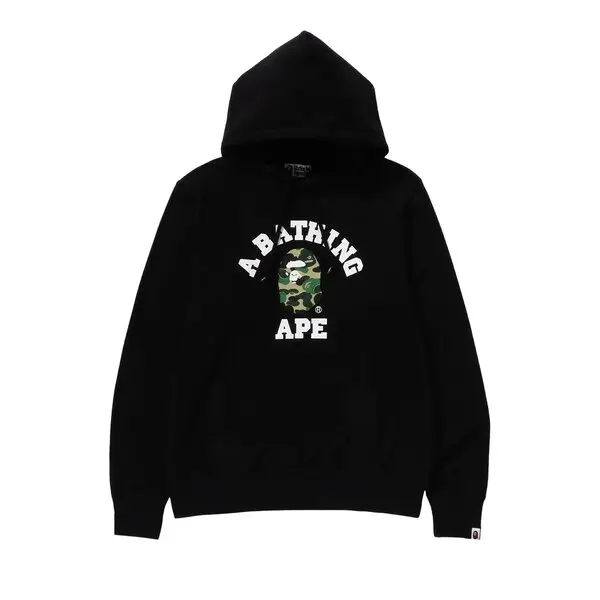 BAPE Abc Camo College Organic Pullover Hoodie - Black
