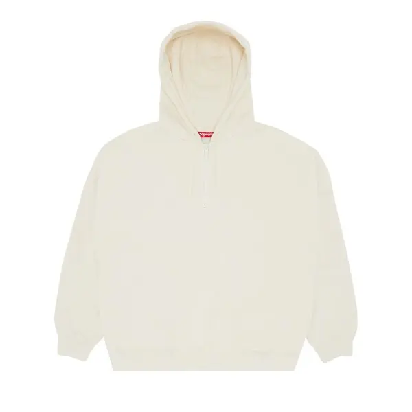 Supreme Wrapped Half Zip Hooded Sweatshirt 'stone - Cream
