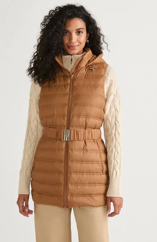 LANDS' END Wanderweight Packable Down Vest - Rich Caramel