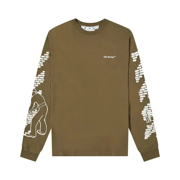 Off-White Bricks Skate Long-sleeve Tee /white - Green
